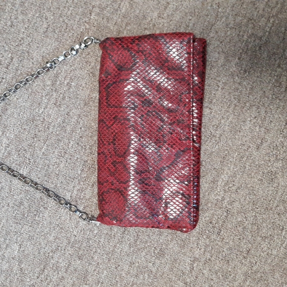 Alfani | Bags | Alfani Red Snake Print Shoulder Bag Clutch Purse | Poshmark
